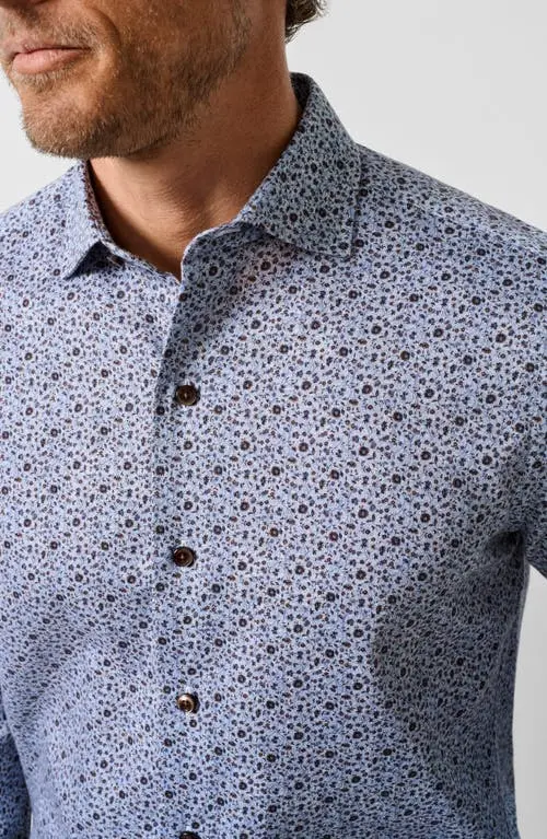 David Donahue Floral Cotton Sport Button-up Shirt