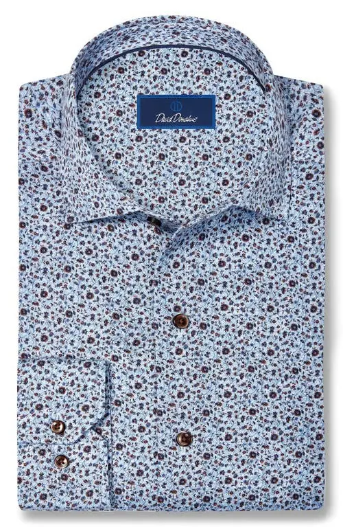 David Donahue Floral Cotton Sport Button-up Shirt