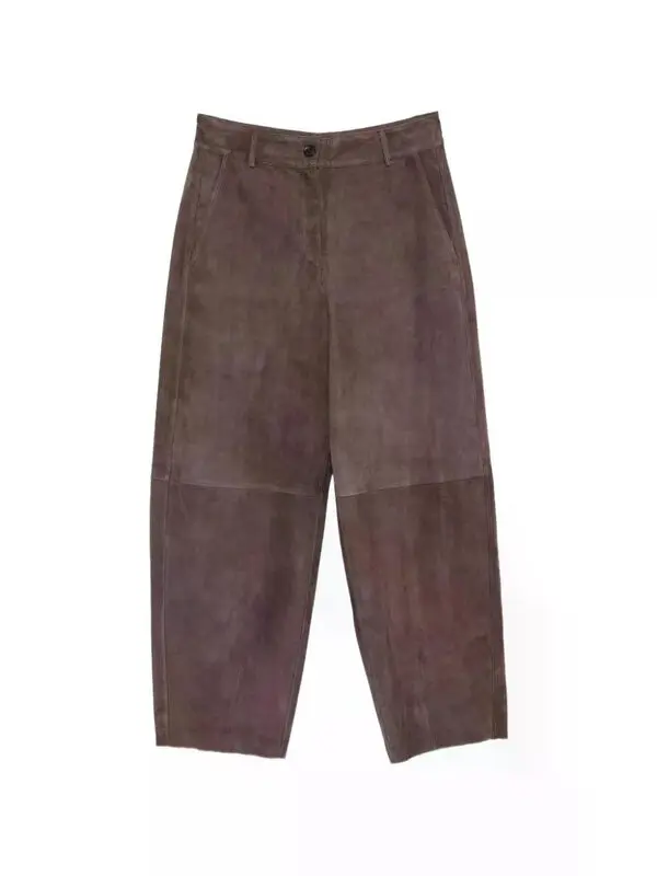 VIA MASINI 80 Panelled Wide-leg Trousers - Brown