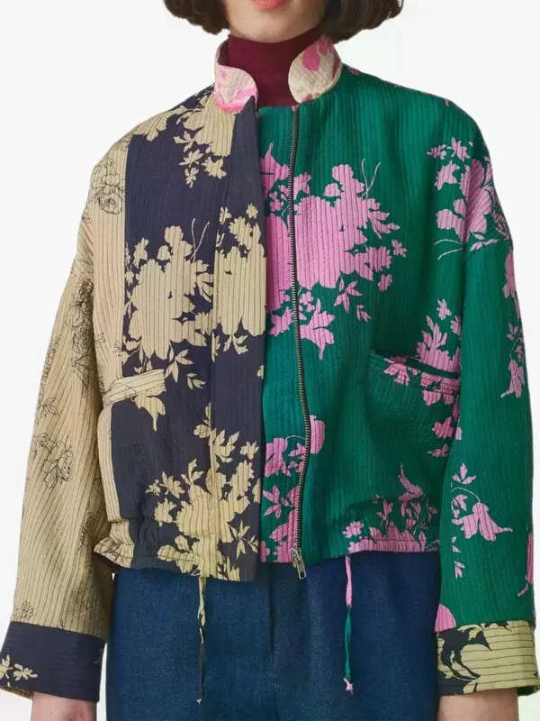 MII Liv Patchwork Quilted Silk Jacket