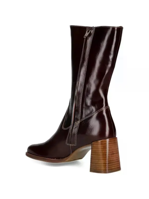 BILLI BI Contrast-stitched Block-heel Boots