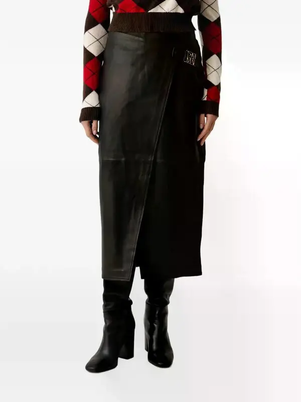 MOS MOSH Mmvela Leather Midi Skirt