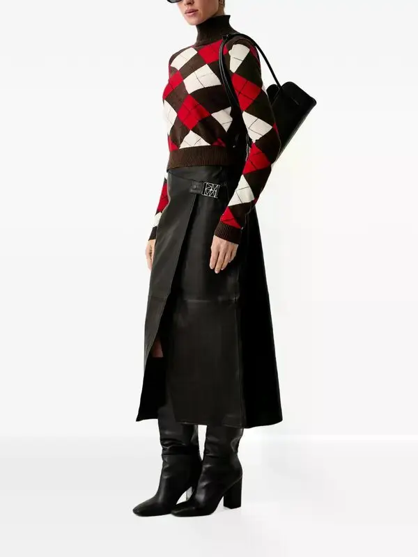 MOS MOSH Mmvela Leather Midi Skirt