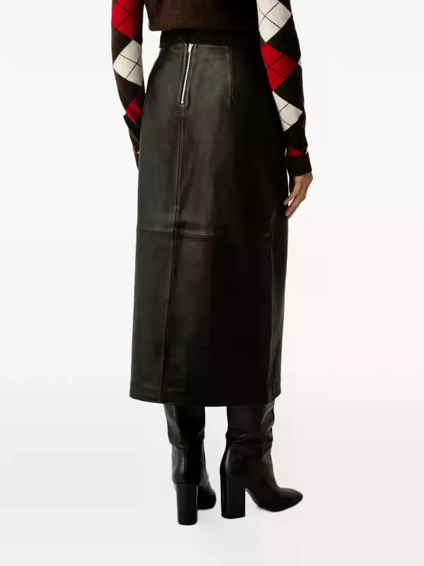MOS MOSH Mmvela Leather Midi Skirt