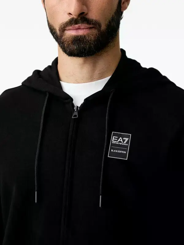 EA7 Logo-patch Zip-up Hoodie