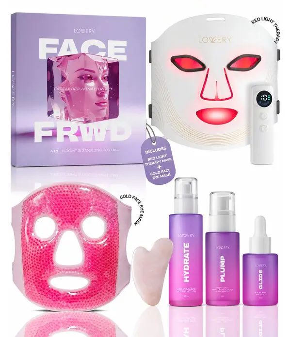 LOVERY Deluxe Red Light Therapy Face Mask Set - Lavender