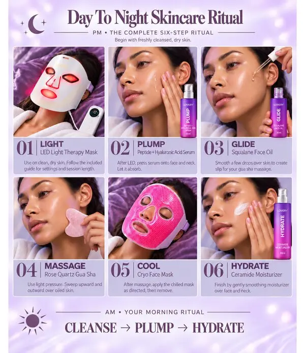 LOVERY Deluxe Red Light Therapy Face Mask Set