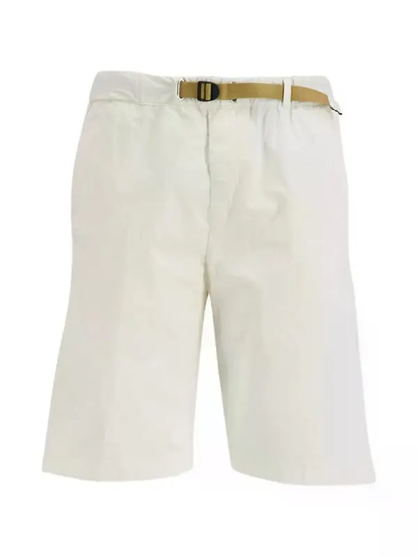 WHITE SAND Belted Elasticated-waistband Shorts