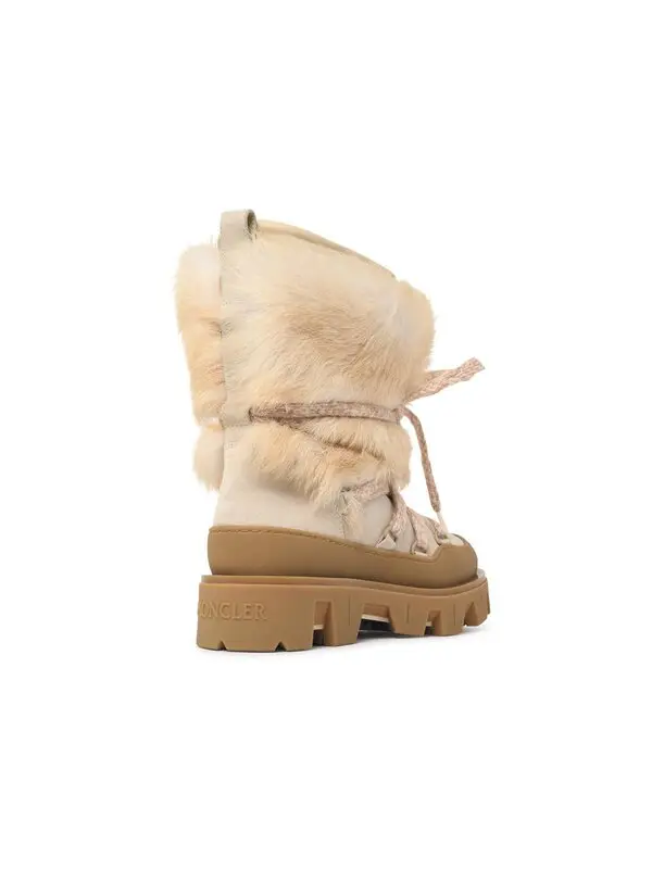 Moncler Peak Apres' Ivory Suede Boots