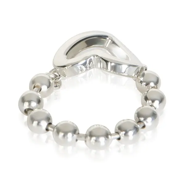 Gucci Sterling Silver Bead Heart Ring