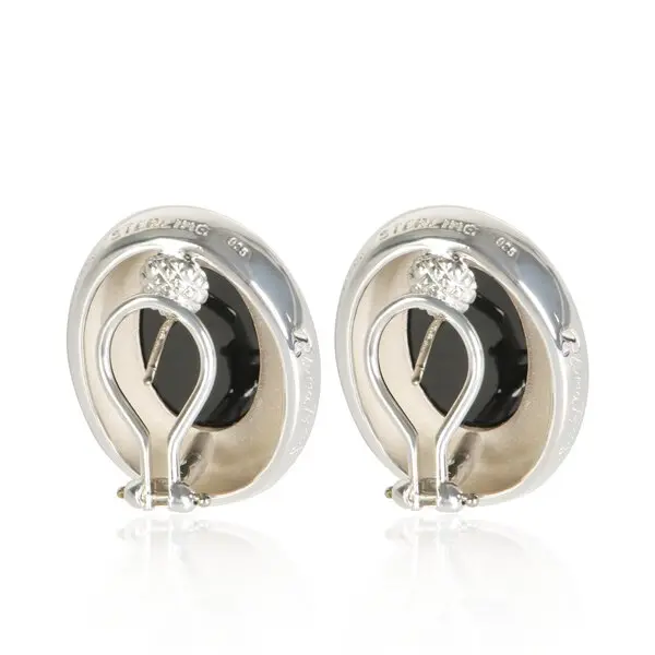 Tiffany & Co. Sterling Silver Onyx Paloma Picasso Earrings