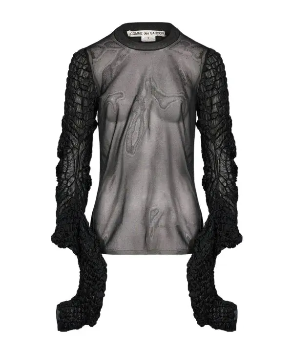 Comme Des Garçons Sculptural-sleeved Crewneck T-shirt - Black