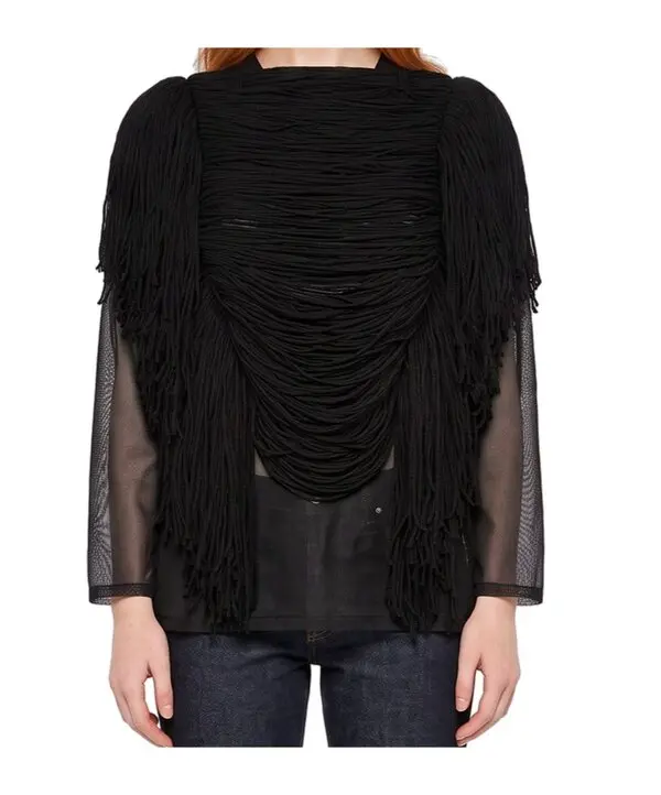 Comme Des Garçons Gathered Fringed Top