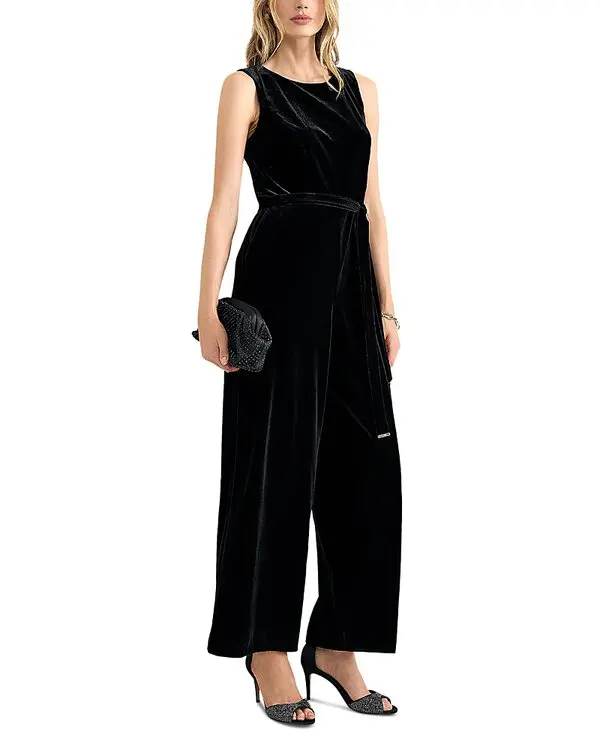 PHASE EIGHT Marta Sleeveless Velvet Jumpsuit