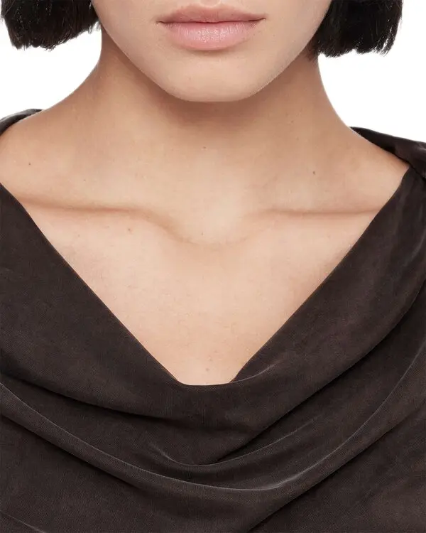 ALLSAINTS Malina Cowl Neck Bodycon Midi Dress - Brown