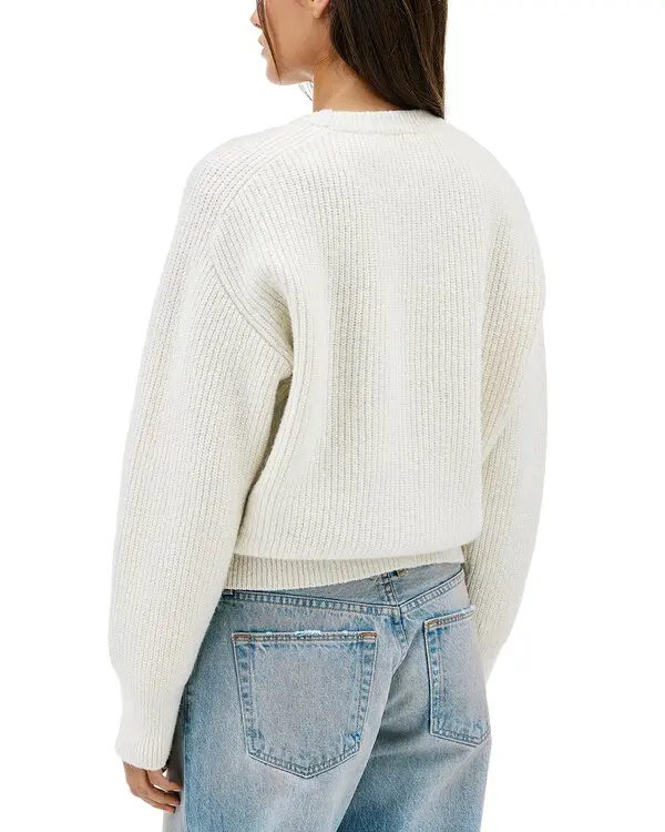SLVRLAKE Florence Ribbed Merino Wool Crewneck Sweater