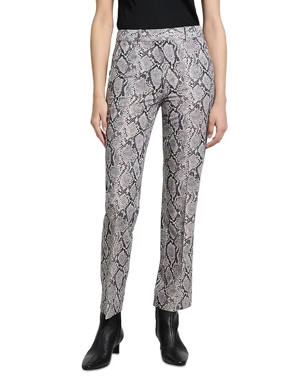 Theory Marcee Wool Stretch Python Print Pants