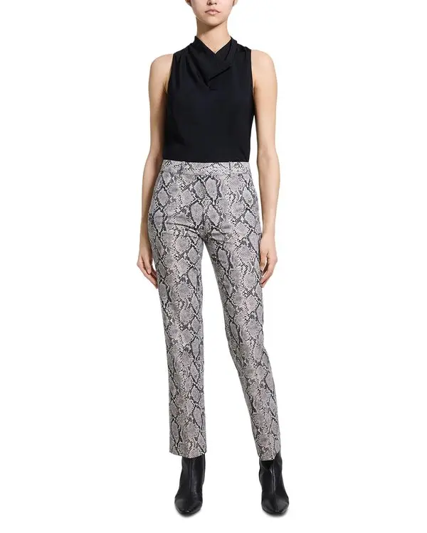 Theory Marcee Wool Stretch Python Print Pants