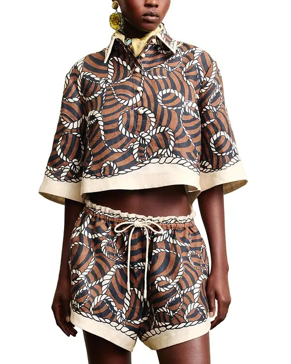 ALEMAIS Sail Linen Cropped Shirt