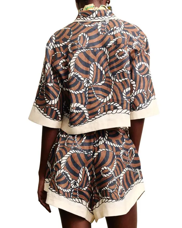 ALEMAIS Sail Linen Cropped Shirt