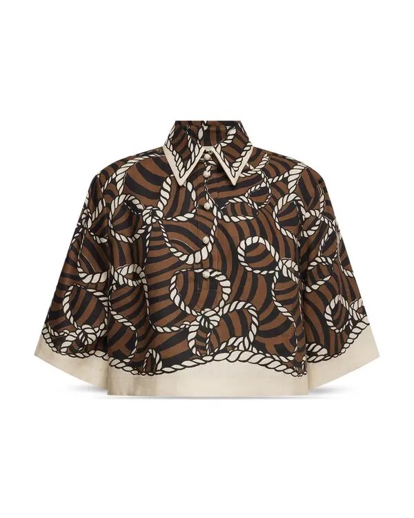 ALEMAIS Sail Linen Cropped Shirt
