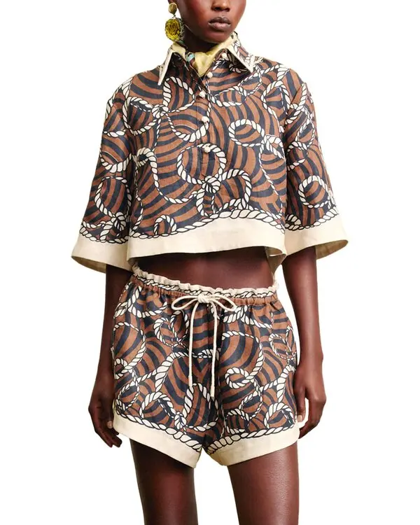 ALEMAIS Sail Linen Cropped Shirt