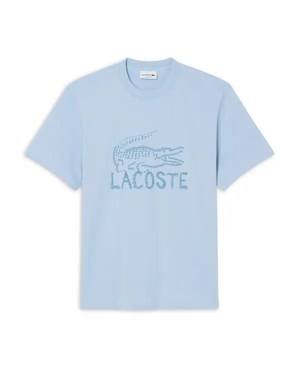 Lacoste Cotton Jersey Graphic Tee - Chambray