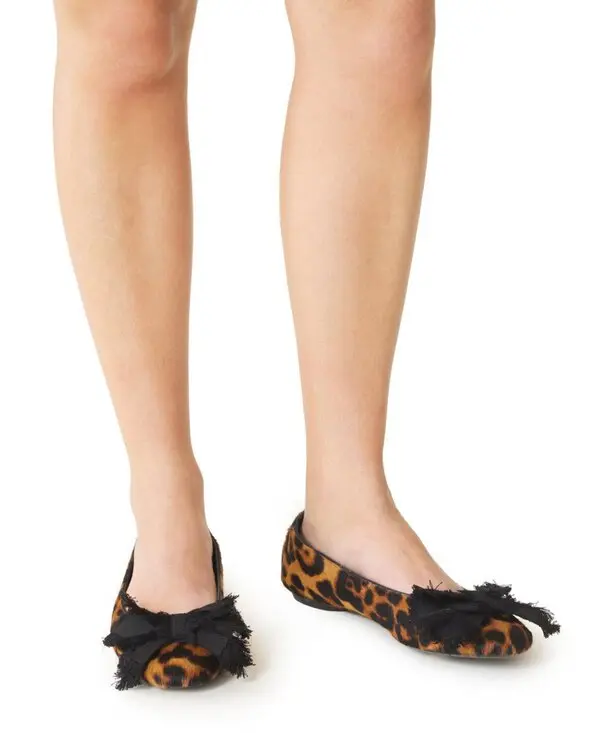 LANVIN Bow Pony Ballerina Flats