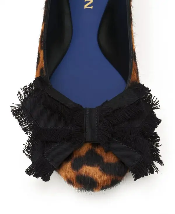 LANVIN Bow Pony Ballerina Flats