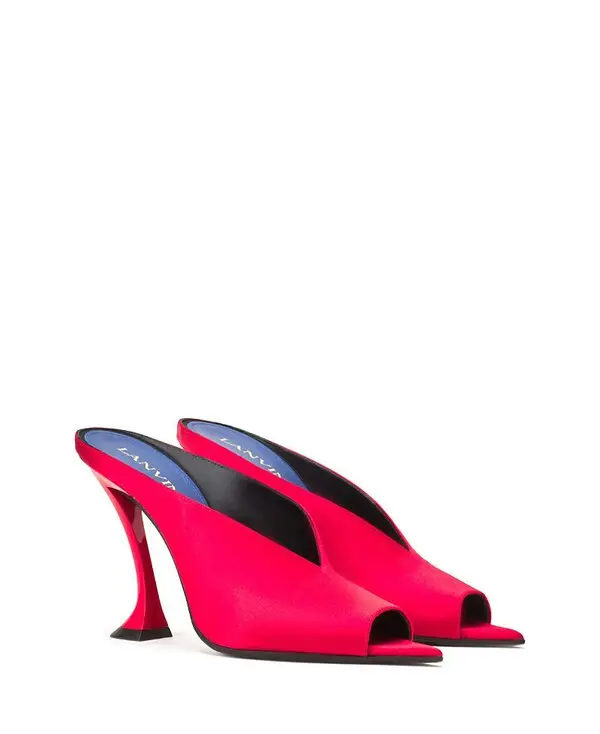 LANVIN Midnight Step Satin Mules