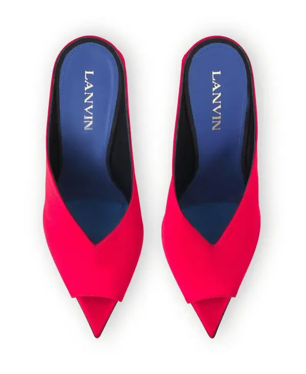 LANVIN Midnight Step Satin Mules