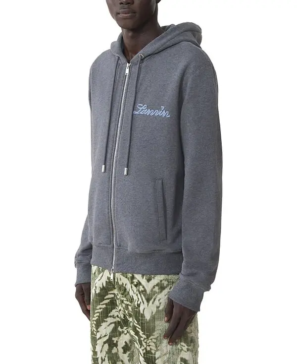 LANVIN Ribbon Zip-up Cotton And Cashmere Hoodie