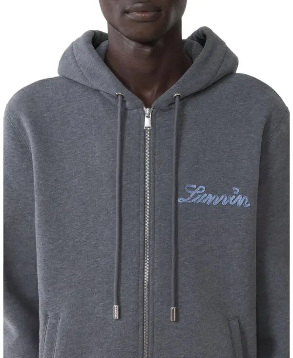 LANVIN Ribbon Zip-up Cotton And Cashmere Hoodie