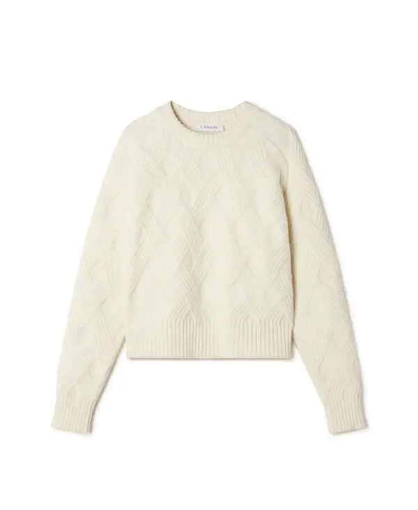 LANVIN Cable-knit Wool Sweater - Cloud