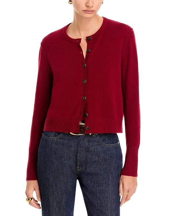 L'AGENCE Malone Cashmere Crewneck Cardigan