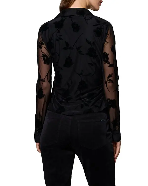 Sanctuary Juno Sheer Floral Flocked Top