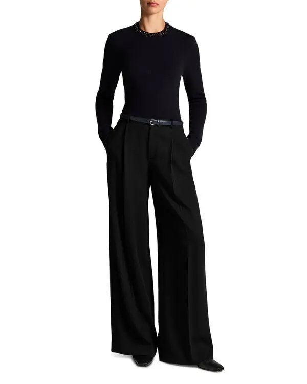Vince Gem Embellished Wool & Cashmere Crewneck Sweater