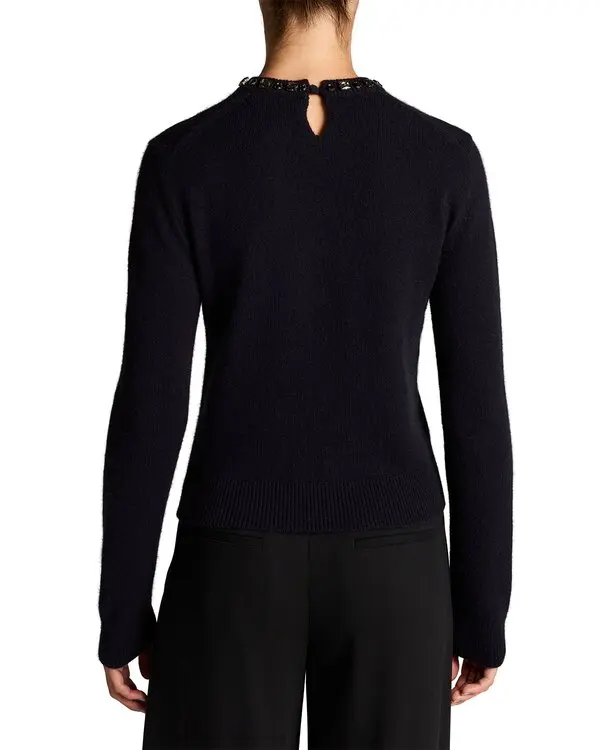 Vince Gem Embellished Wool & Cashmere Crewneck Sweater