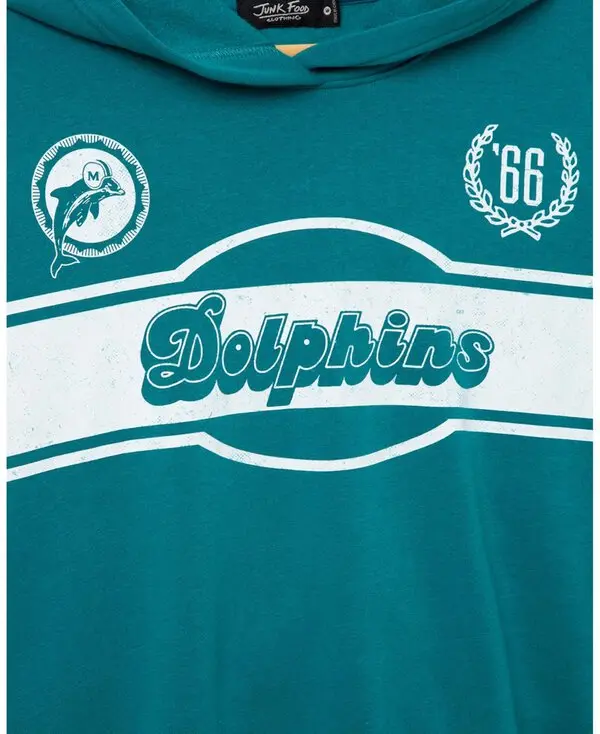 Junk Food Clothing Nfl Miami Dolphins Oversized Crop Hoodie