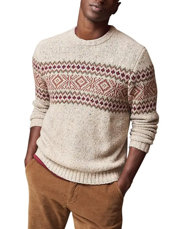 Marine Layer Donegal Fair Isle Sweater - Oat Multi