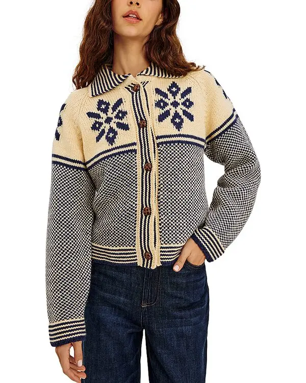 Rails Hilde Fair Isle Cardigan Jacket - Snowflake