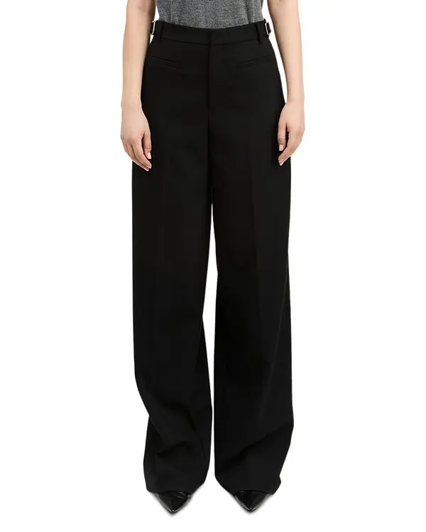 Derek Lam 10 Crosby Cyndi Twill Pleated Wide Leg Pants