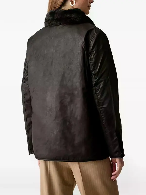 MORGAN Faux-fur Collar Coated Jacket
