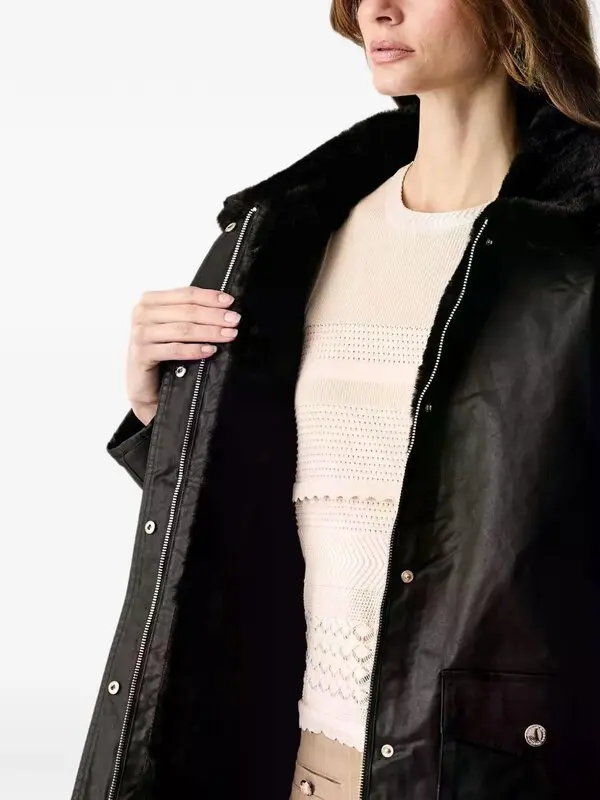 MORGAN Faux-fur Collar Coated Jacket