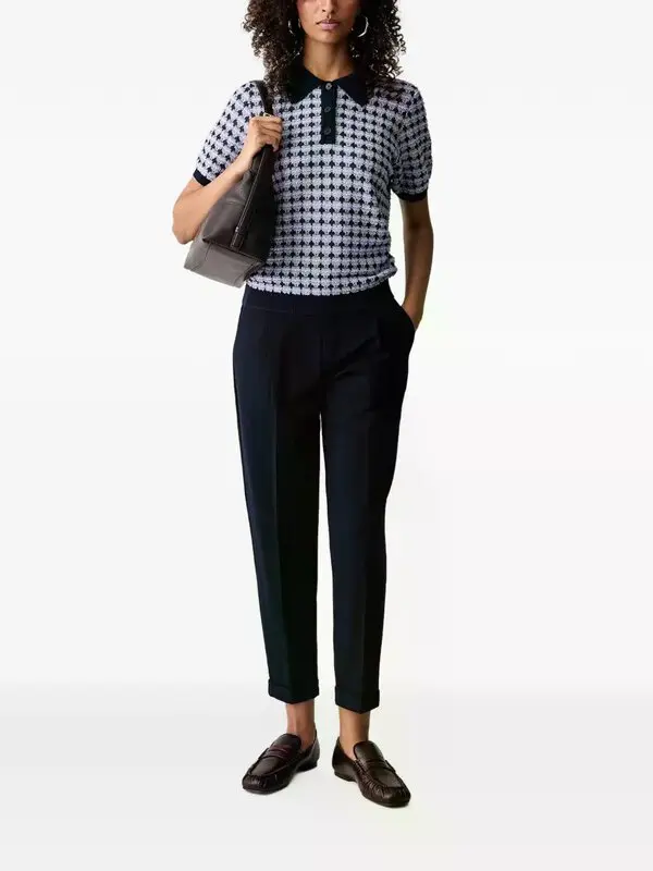 MOS MOSH Houndstooth-pattern Polo Shirt