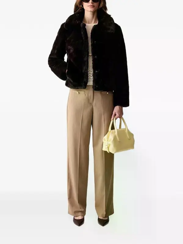 MORGAN Faux-fur Long-sleeve Jacket