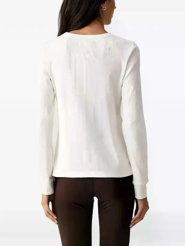 Dkny Ribbed-knit Logo-patch T-shirt
