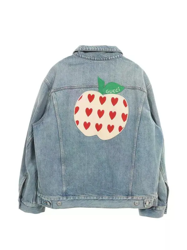 Gucci 2010s Les Pommes Apple-patch Denim Jacket