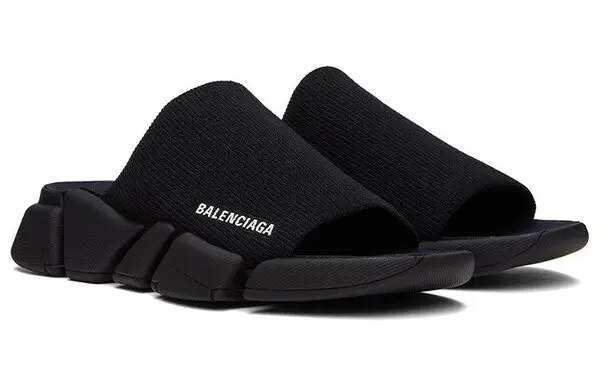 Balenciaga Speed 2.0 Slides Recycled Knit And Sole Unit