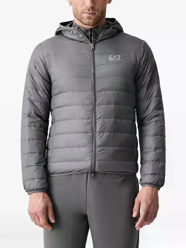 EA7 Quilted Hooded Jacket